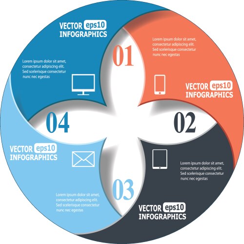 Modern paper infographics in a pie chart for web Vector Image