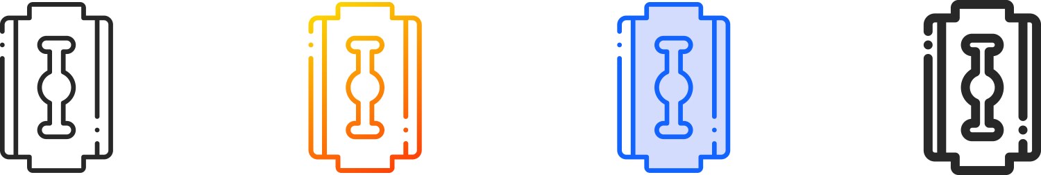 Argon iconthin linear gradient blue stroke Vector Image