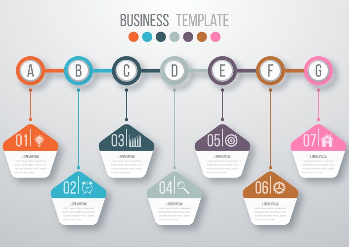 Timeline infographics design template with 12 Vector Image