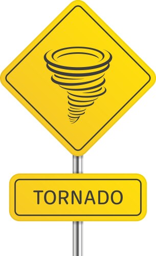 Warning tornado sign Royalty Free Vector Image