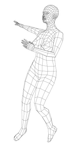 Wireframe ballerina in dance pose Royalty Free Vector Image