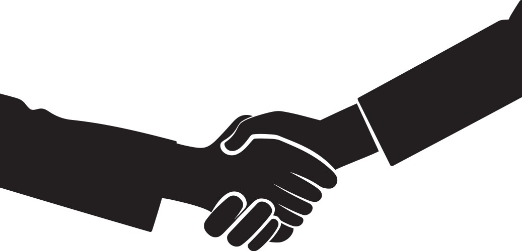 Alliance harmony black handshake symbol unity Vector Image