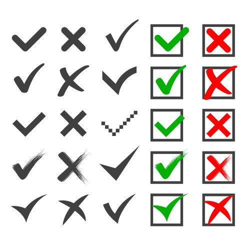 Correction Mark and X Vector Images (over 2,600)