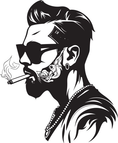 Smokin style cartoon guy with smoking Royalty Free Vector