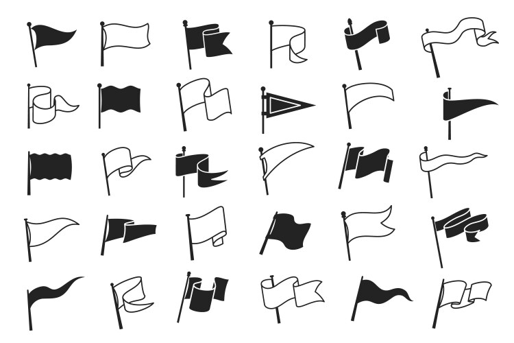 Flags Black and White Vector Images (over 390,000)