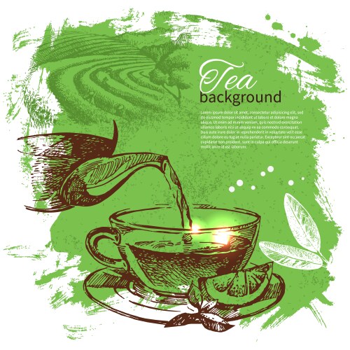 Tea vintage background Royalty Free Vector Image