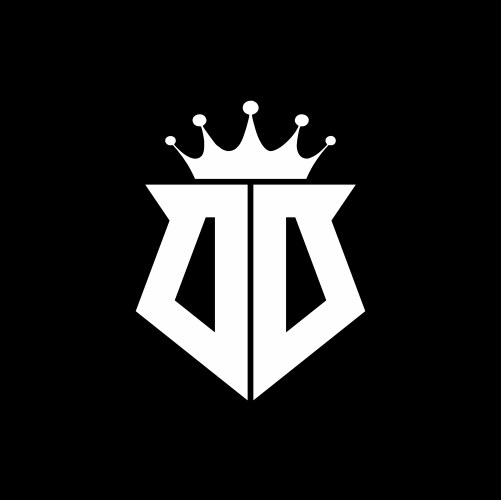 Dd logo monogram emblem style with crown shape Vector Image