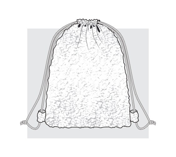 Drawstring Bag Technical Sketch Royalty Free Vector Image