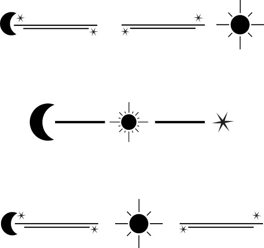 Sun and moon dividers Royalty Free Vector Image