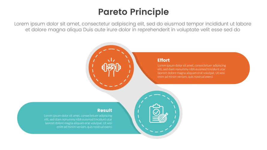 Pareto principle comparison or versus concept Vector Image