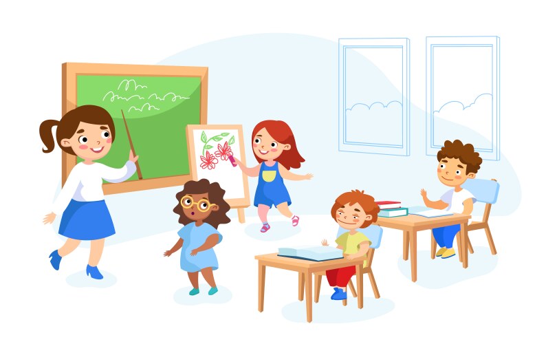 Children education teaching kids preschoolers Vector Image