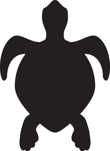 Black silhouette of a sea turtle side view Vector Image