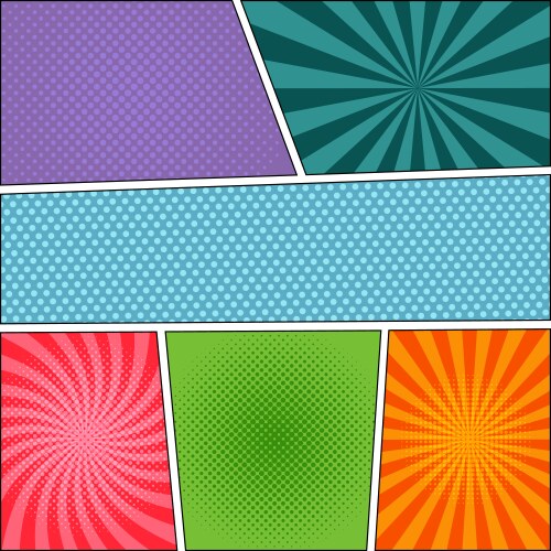 Cartoon comic backgrounds set comics book Vector Image