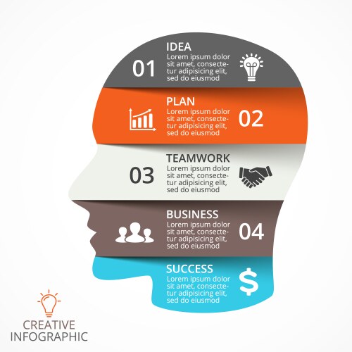 Puzzle human face infographic lines Royalty Free Vector