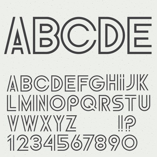 Alphabet art color signs letters design Royalty Free Vector