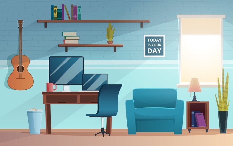 Coworking office interior modern center creative Vector Image