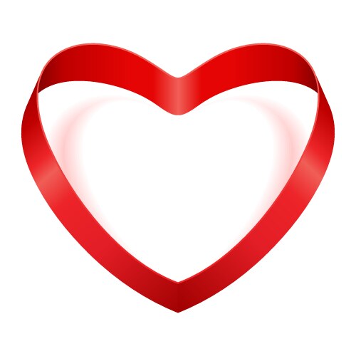Heart with red ribbon Royalty Free Vector Image