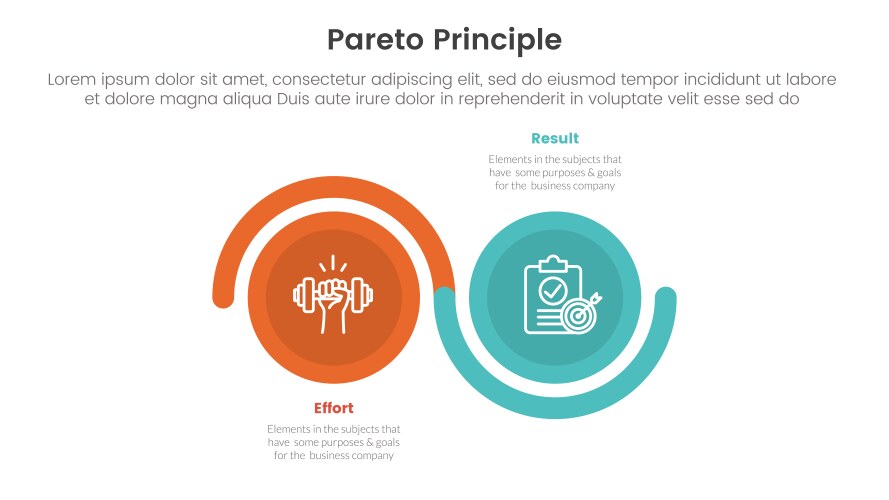 Pareto principle comparison or versus concept Vector Image