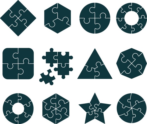 Circle Jigsaw Puzzle Vector Images (over 2,800)