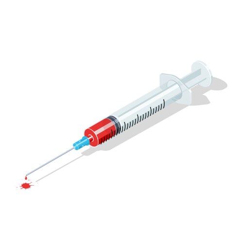 Syringe with blood Royalty Free Vector Image - VectorStock