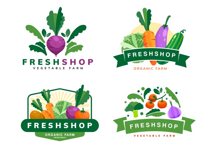 Vegetable logo design Royalty Free Vector Image