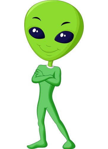 Green alien cartoon Royalty Free Vector Image - VectorStock