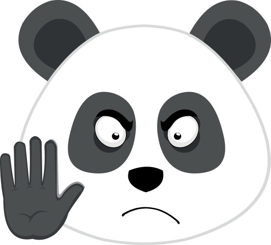 Head panda bear hand gesture stop Royalty Free Vector Image Head panda bear hand gesture stop Royalty Free Vector Image