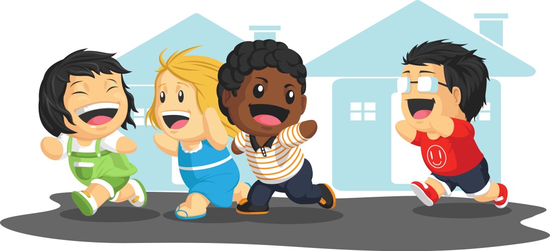 Little girl playing with toys Royalty Free Vector Image