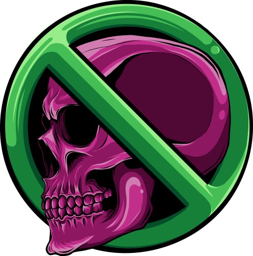 White silhouette of no octopus symbol isolated Vector Image