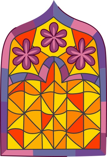 Church stained glass cartoon Royalty Free Vector Image