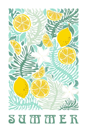 Art with abstract exotic plants beach Royalty Free Vector