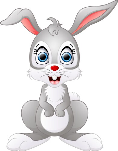 Cute happy baby rabbit cartoon Royalty Free Vector Image