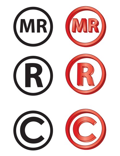 Copyright symbol sign sticker design element Vector Image