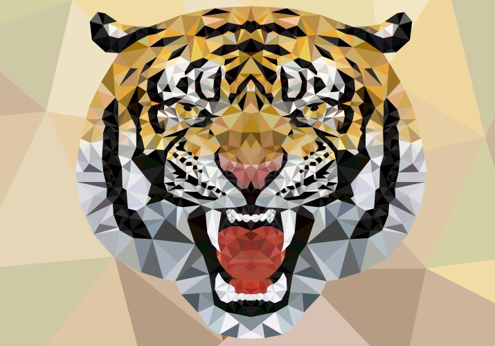 Polygonal tiger Royalty Free Vector Image - VectorStock