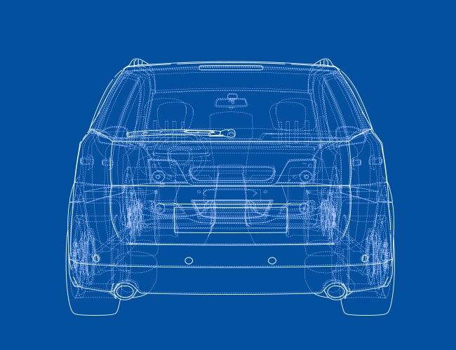 Concept car rendering 3d Royalty Free Vector Image