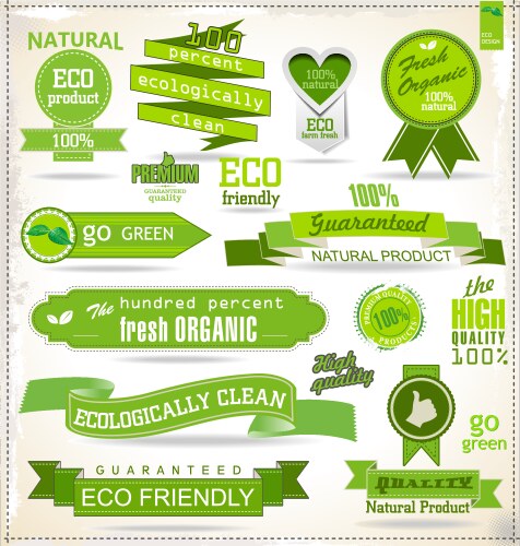 Eco labels Royalty Free Vector Image - VectorStock