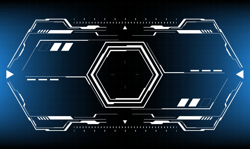 Hud sci-fi interface screen view black geometric Vector Image