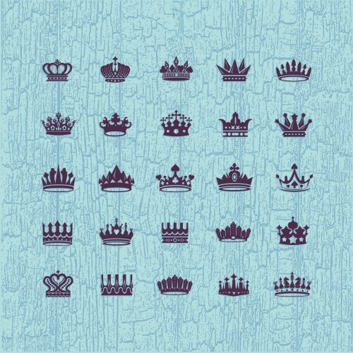 King and queen crowns symbols Royalty Free Vector Image
