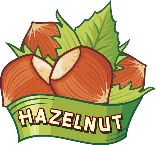 Hazelnut label Royalty Free Vector Image - VectorStock