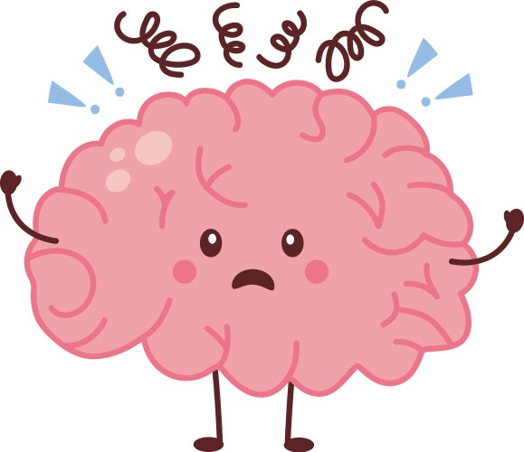 Frustrated human brain with depression Royalty Free Vector