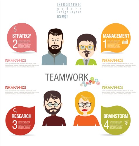 Concept teamwork process Royalty Free Vector Image