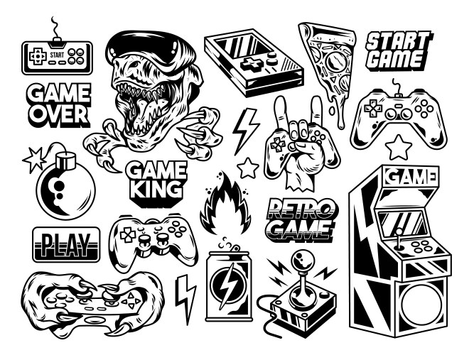 Video game skull Royalty Free Vector Image - VectorStock