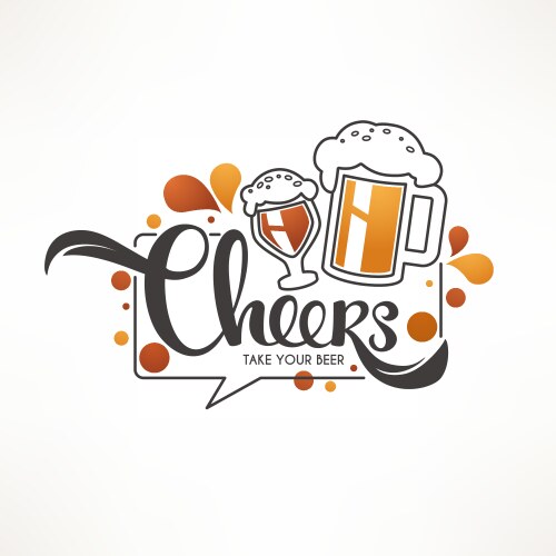Beer cheers hand Royalty Free Vector Image - VectorStock