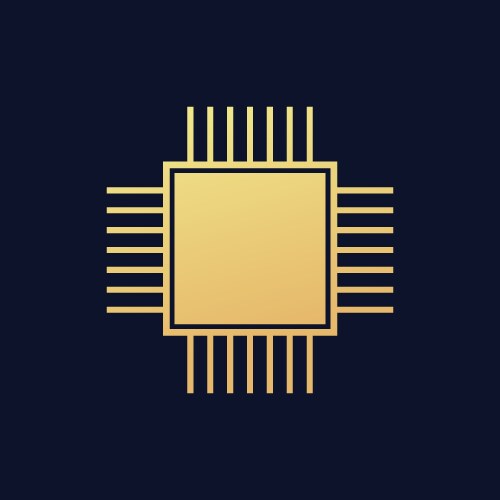 Flat chip icon symbol Royalty Free Vector Image