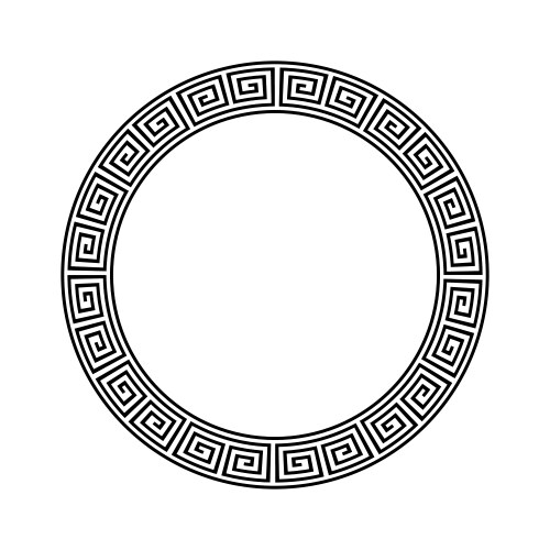 Greek round decorative frame for design Royalty Free Vector