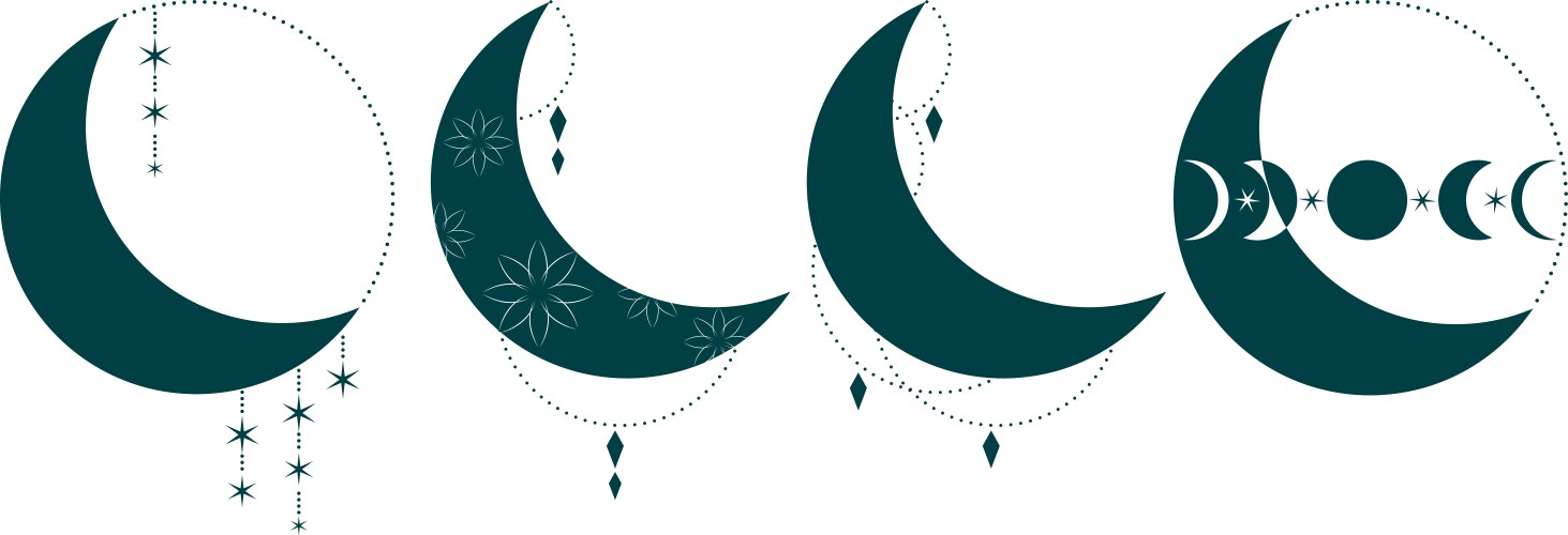 Moon and sun dividers Royalty Free Vector Image