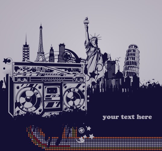 Retro splatter music background Royalty Free Vector Image