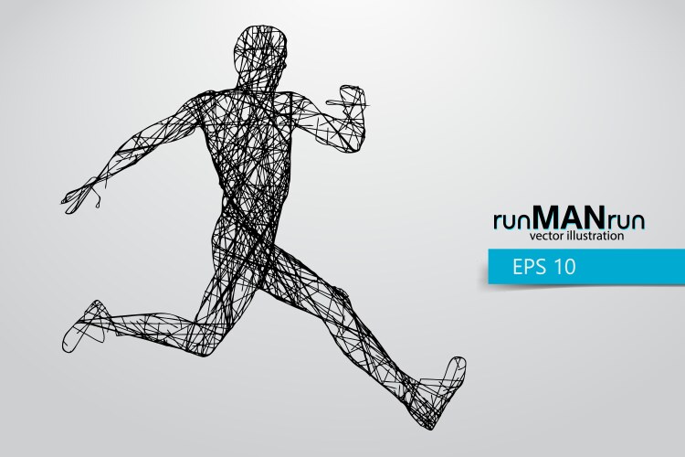 Wireframe walking man Royalty Free Vector Image
