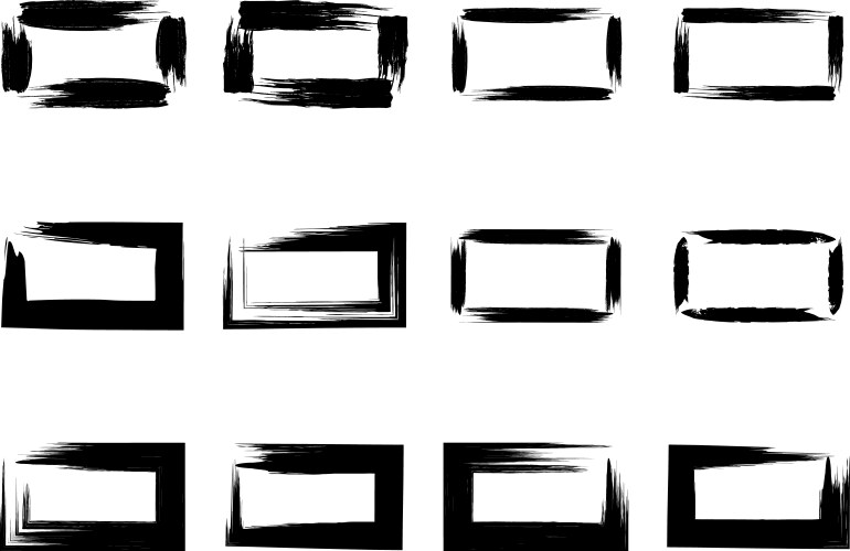 Horizontal rectangle shape grunge brush Royalty Free Vector
