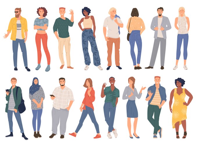 Employee group portrait young smiling people Vector Image